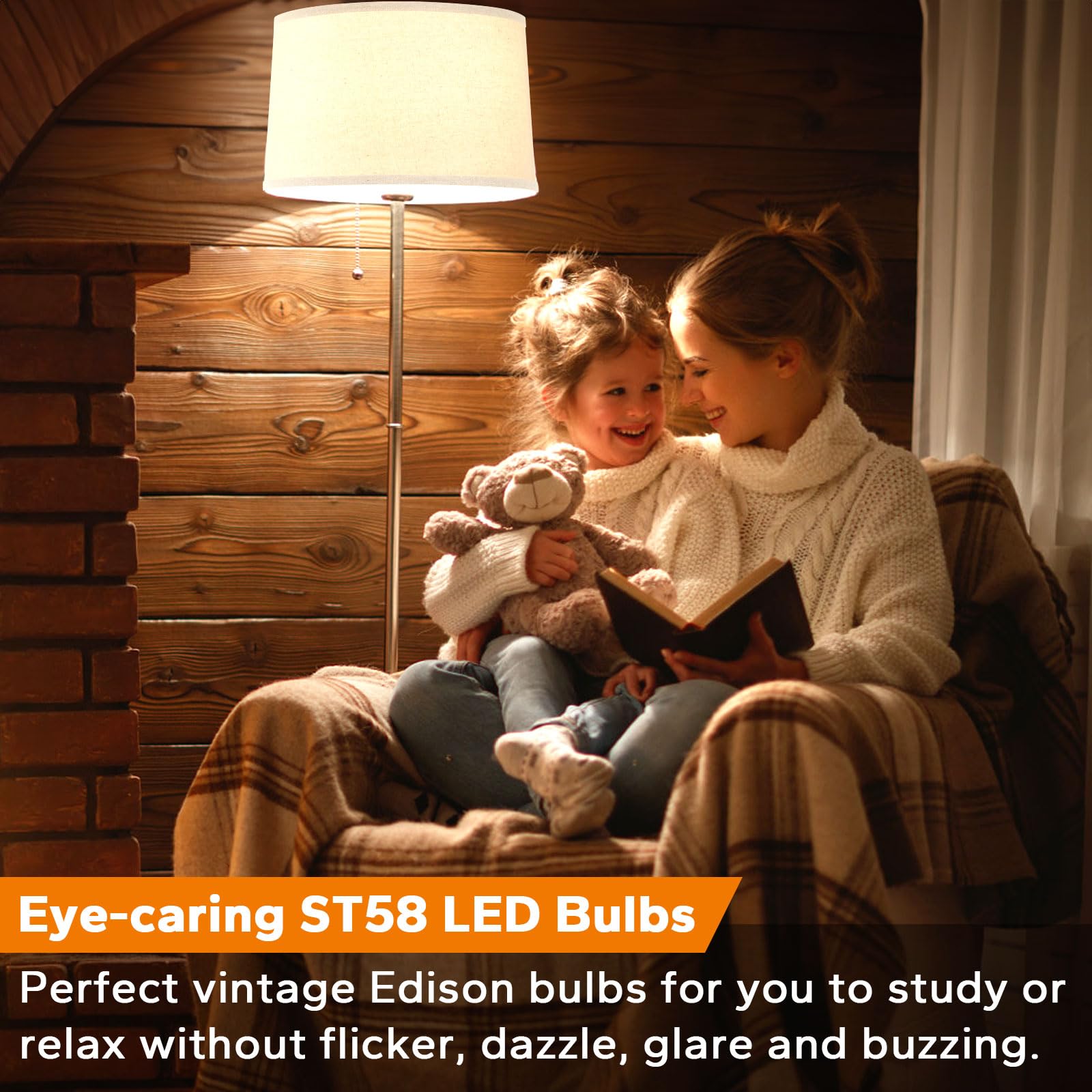 TOBUSA Vintage LED Edison Light Bulbs 60W Equivalent, 900LM Super Bright LED Bulbs, 6W ST58 Antique LED Filament Bulbs, 2700K Warm White, E26 Base Non-Dimmable Bulbs for Home, Office, 12-Pack