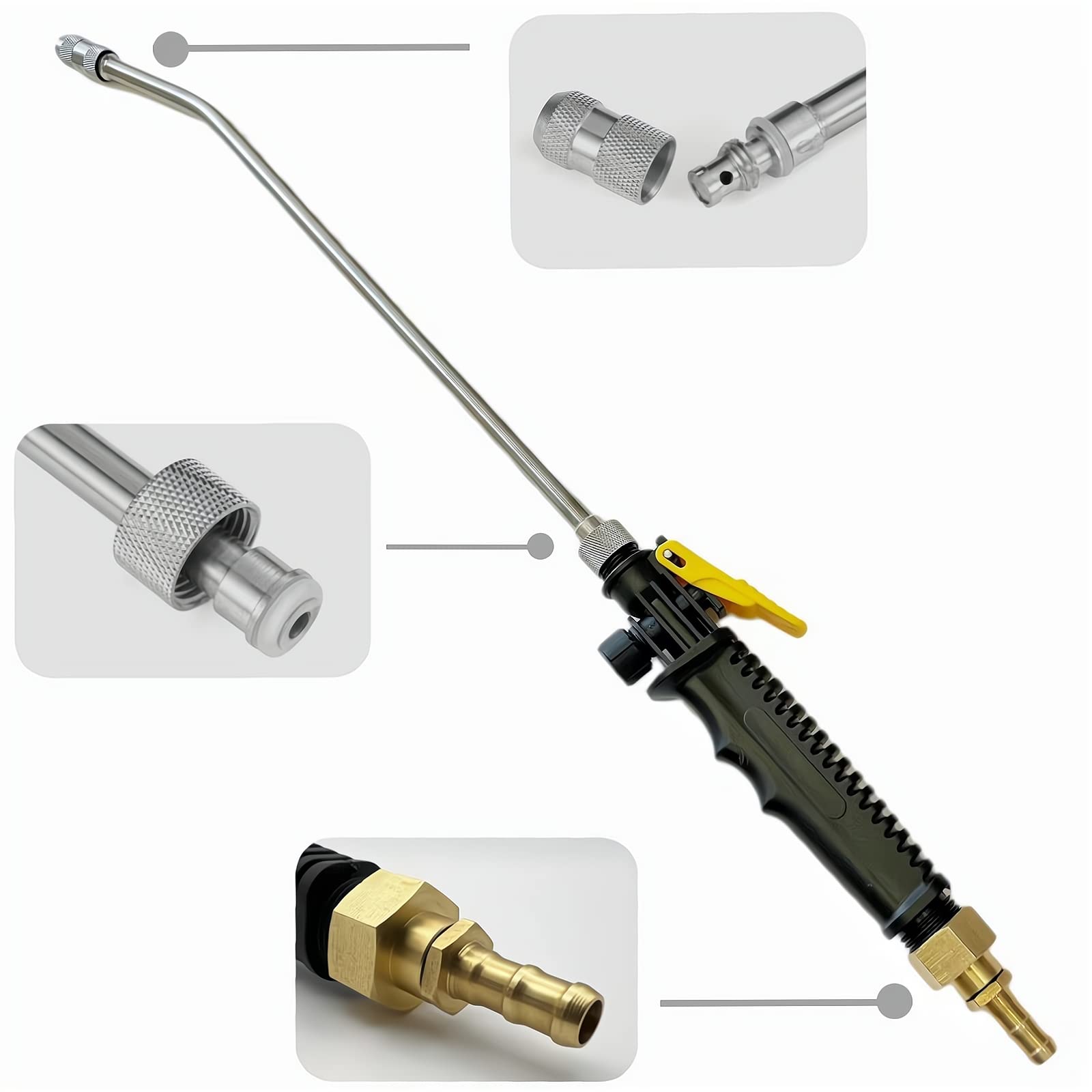 Replacement Sprayer Wand,3/8" Brass Barb Stainless Steel Sprayer Wand, 24 Inches Universal Sprayer Wand (3/8" Hose Barb Sprayer Wand)