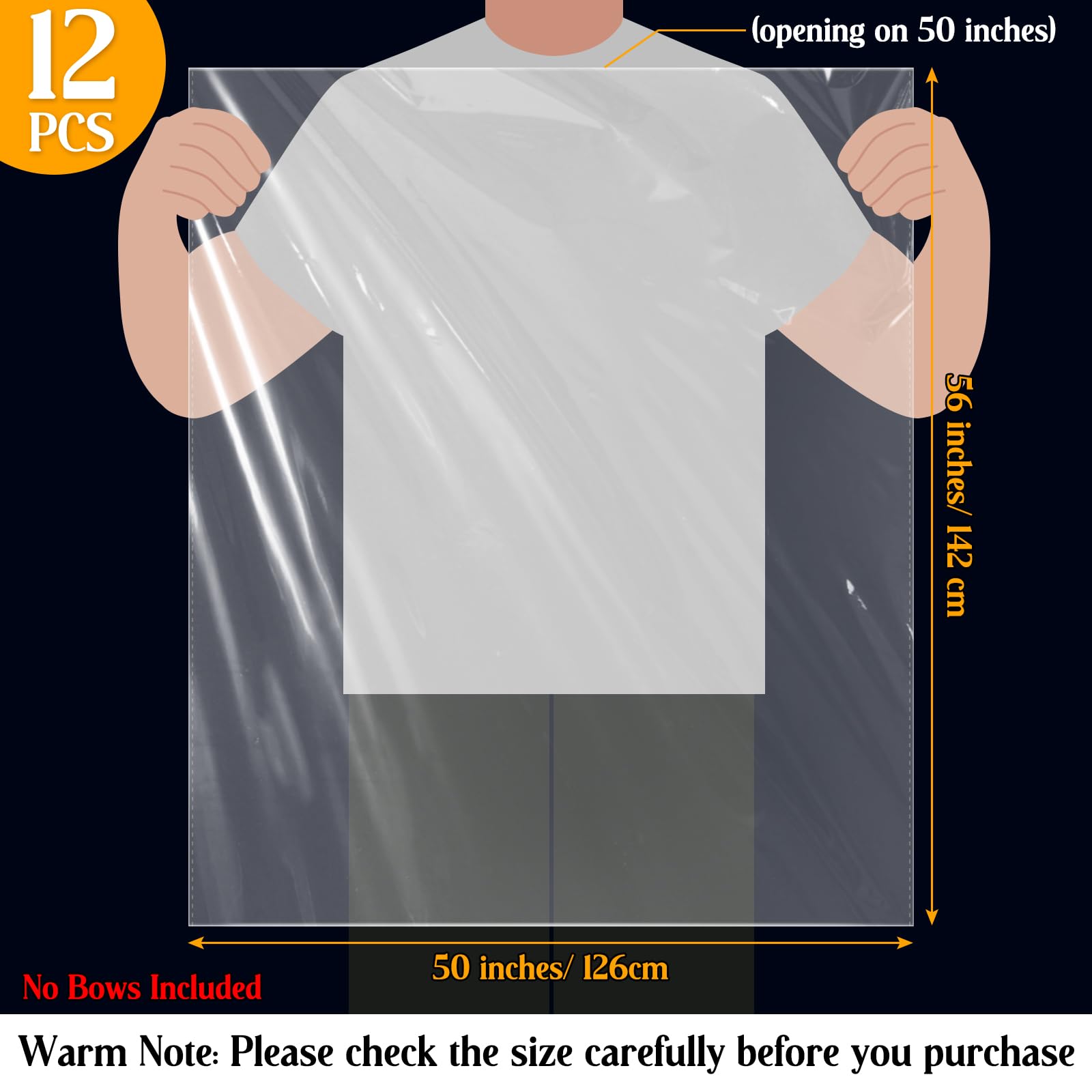 Sinload 12 Pcs 50" x 56" Cellophane Gift Bags Extra Large Cellophane Bags Clear Basket Bags for Gift Baskets, Jumbo Big Opp Plastic Cellophane Wrap Large Size Clear Gift Bags