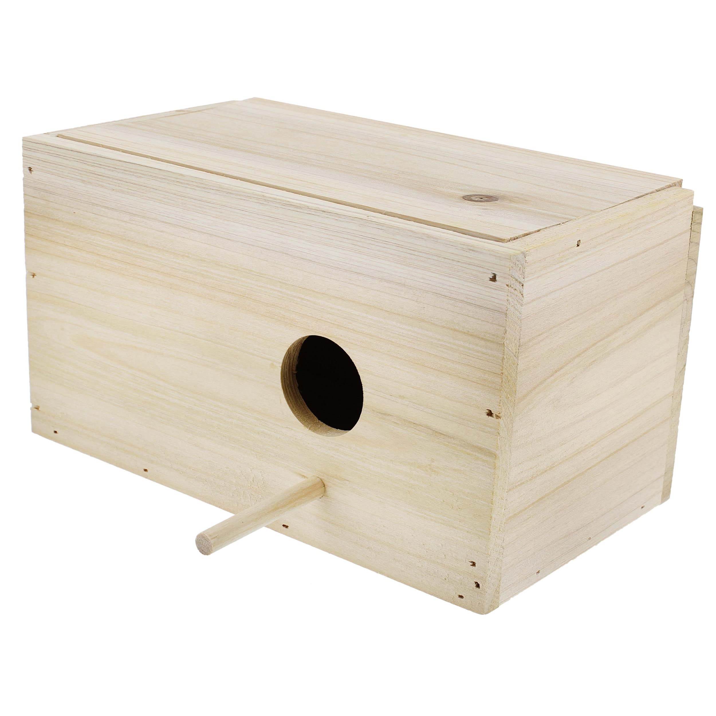 Rural365 Bird Nest Box - Medium 8.7 x 5 x 4.75in Wooden Bird Nesting Boxes for Cages Fits Swallow Finch Parakeet Dove