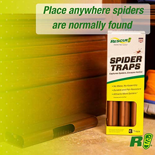 RESCUE! Spider Traps β Catches Brown Recluse, Hobo Spiders, Black Widows & Wolf Spiders - 3 Pack (9 Traps)