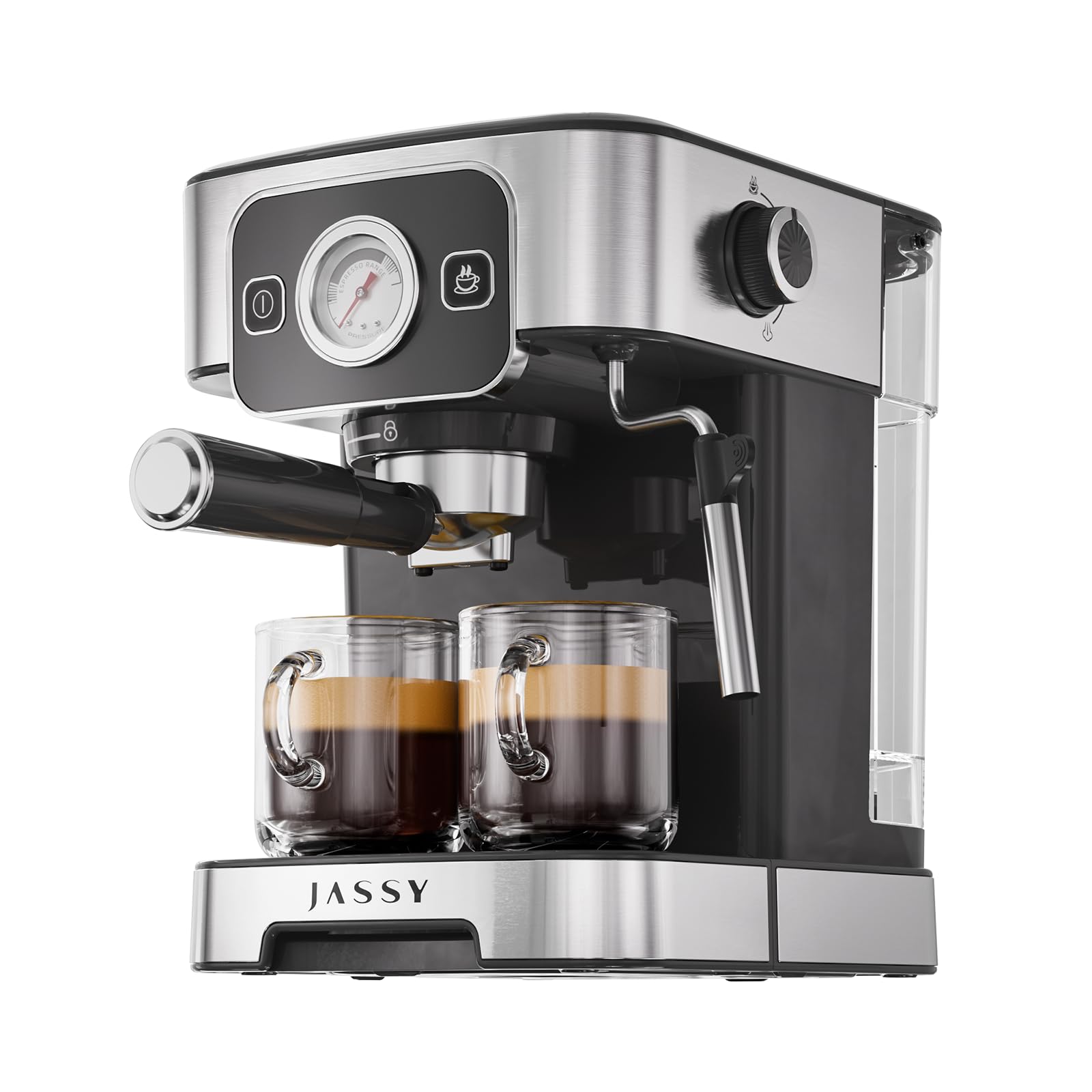JASSY Espresso Machine 20 Bar Cappuccino Machines with Temperature Dial for Barista Brewing,Adjustable Milk Frothing for Espresso/Cappuccino/Latte,1200W