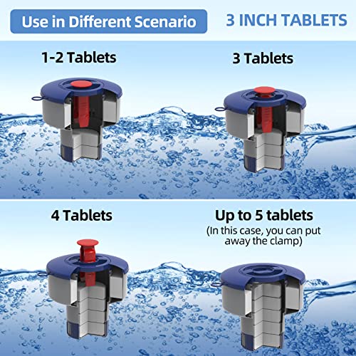 POOLAZA Pool Chlorine Floater, Premium Quality Floating Chlorine Dispenser for Pool, Larger Capacity Pool Floater for Chlorine Tablets, Durable Pool Tablet Floater Compatible with Bromine & Chlorine