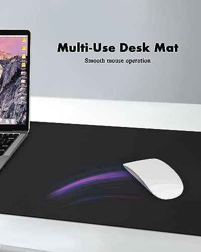 YSAGi Double-Sided Desk Pad, Leather Desk Mat, Eco Cork Desk Pad Protector, Large Mouse Pad for Desk, Waterproof Desk Blotter Pad, Desk Writing Pad for Office Work/Home(23.6"x13.7",Black+Cork)
