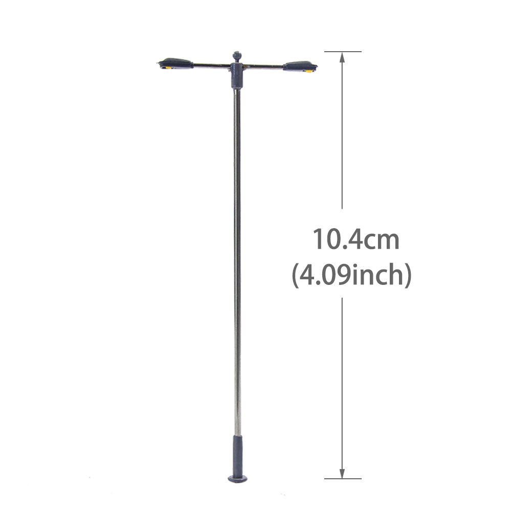 LQS12W 10pcs Model Railway Train Lamp Post Street Bright White Lights HO OO Scale LEDs New