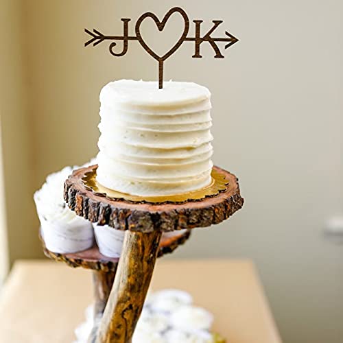 Rustic Wedding Arrow Cake Topper | Decoration | Beach wedding | Bridal Shower | Initials Cake Topper | Rustic Country Chic Wedding Top
