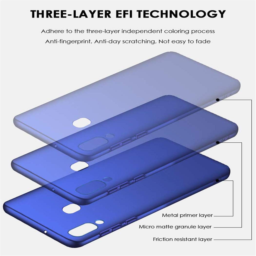 HUOCAI for Samsung A40 Case Slim Fit Ultra Thin Hard Plastic Matte PC Shockproof Protection Cover Phone Case for Samsung Galaxy A40 (Blue)