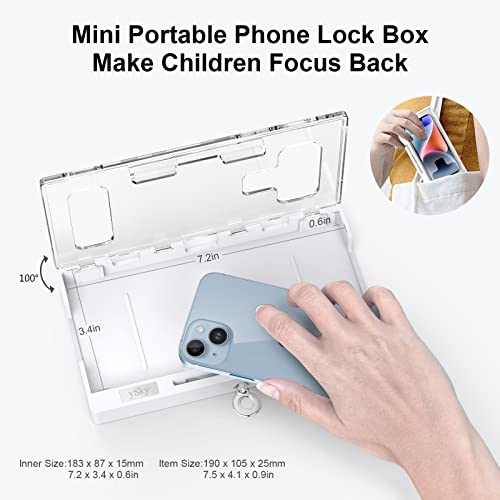 ySky Portable Lock Box for Phone to Help Kids/Students/Lovers Focus Back, Phone Lock Box for Android Sumsung/Google/iPhone Serials,Prevent Excessive Games, Mobile Phone Addiction(New)