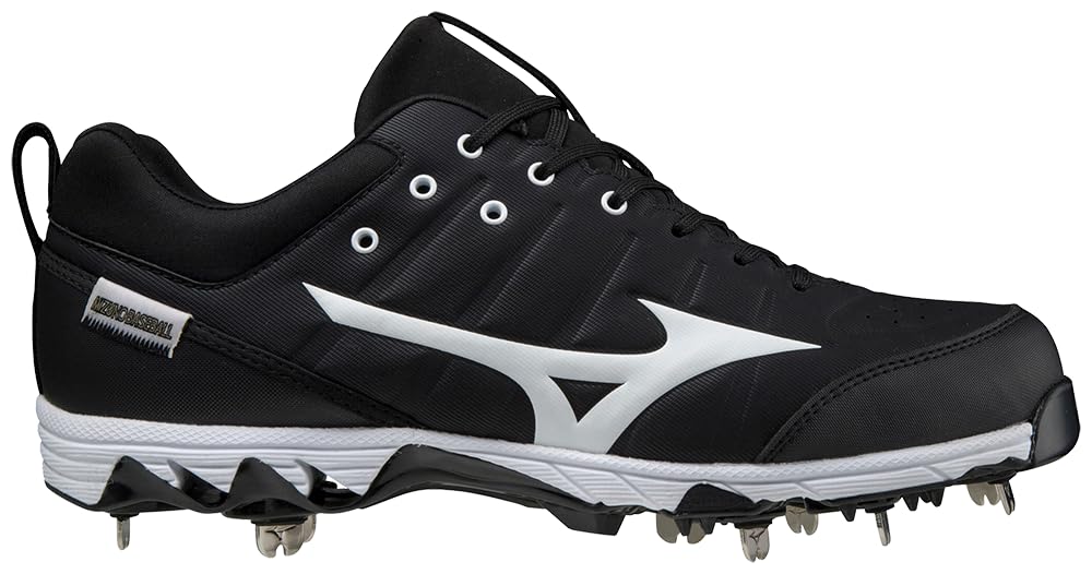 Mizuno mens 9-spike Ambition 9 Spike Men s Metal Baseball Cleat 10 1 2, Black/White, 10.5 US