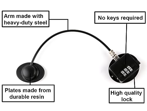 Refrigerator Lock Combination Fridge Lock Freezer Child Safety Lock Door Lock with Strong Adhesive (2, Black)