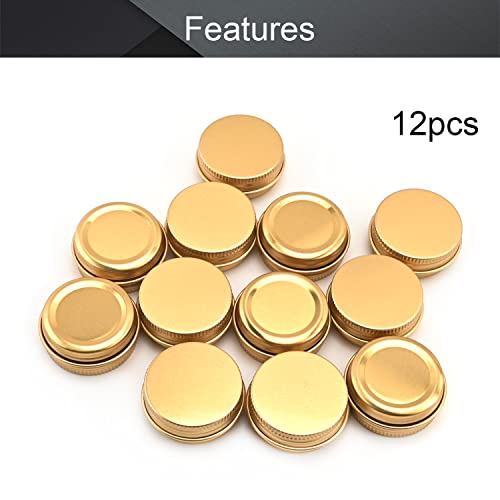 Othmro 12pcs 0.5oz Metal Round Tins Aluminum Tin Cans Containers with Screw Lid, 40 * 18mm(DxH) Gold tin cans for Salve, Spices, Lip Balm, Tea or Candies 15ml