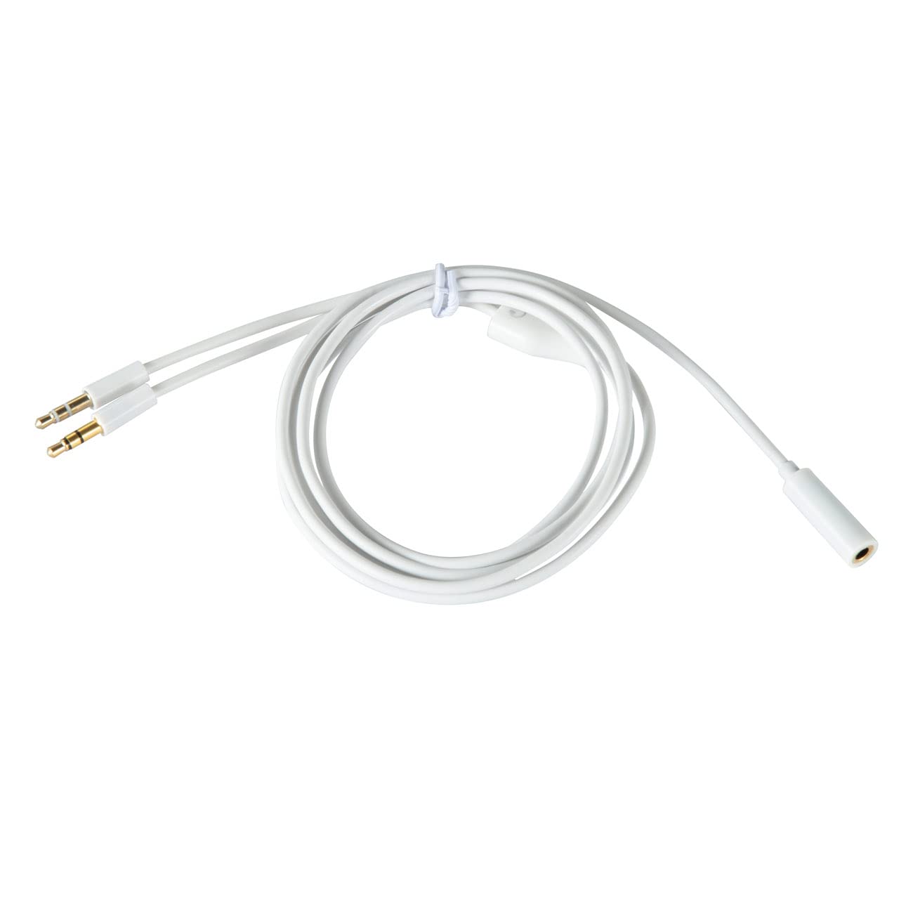 Headphone Splitter for Computer 3.5mm Jack Audio Microphone Splitter Female to Headset/Mic Dual Male Stereo Adapter Earphones Port to Gaming Headset PC Laptop Converter (White)
