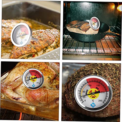 YARNOW - Pizza Roasting Baking Food Stainless Measurement Oven Gauge Fry Grill Temperature Deep Barbecue Practical Warming Frying Kitchen Smoker Pointer Steel -β for