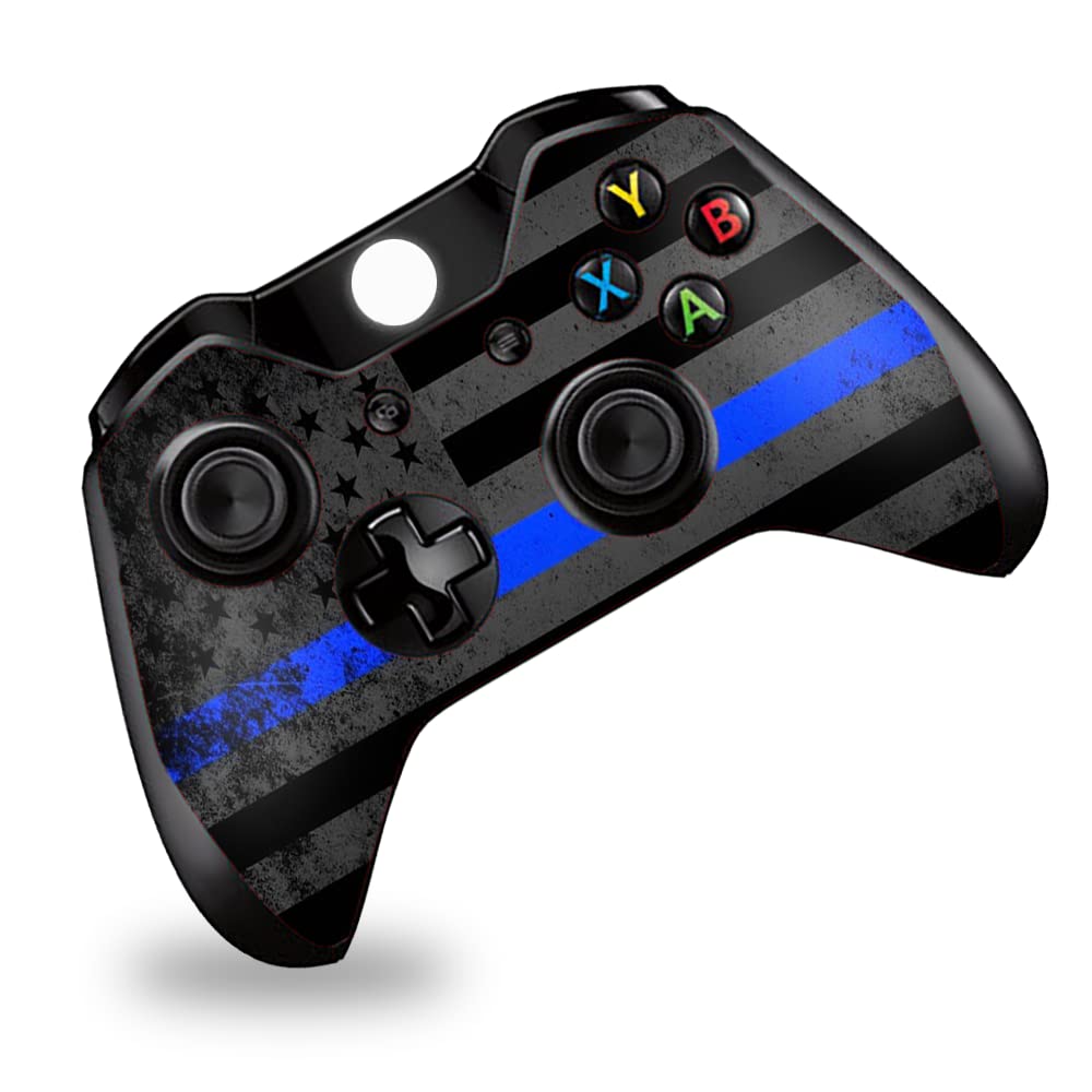 It's A Skin Skins Vinyl Decal Wrap Compatible with Xbox One S Controller | Skins Stickers Cover | Thin Blue Line Distressed Dark Flag