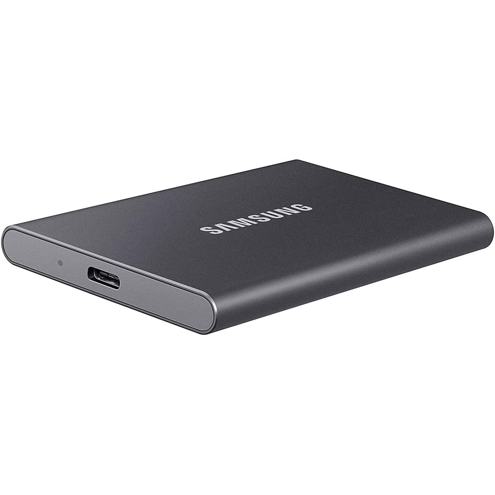 SAMSUNG MU-PC1T0T/AM Portable SSD T7 USB 3.2 1TB, Gray (2-Pack) Bundle with Deco Gear Hard EVA Case with Zipper
