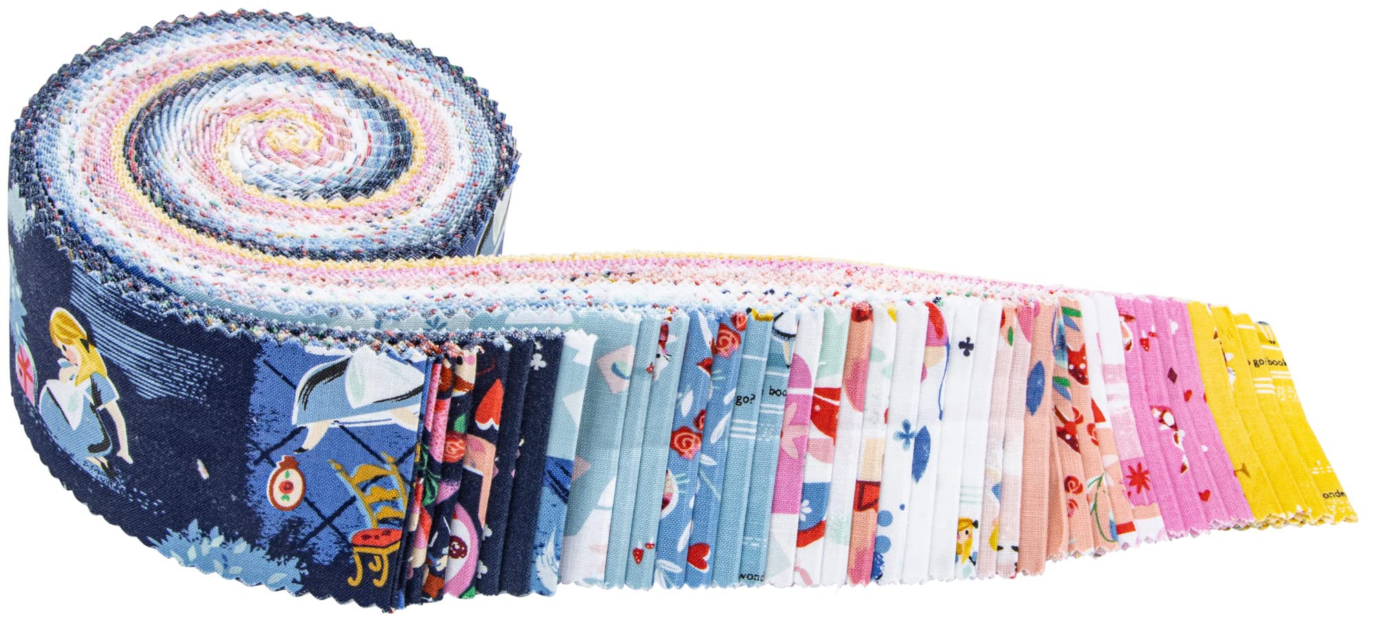 Jill Howarth Down The Rabbit Hole Rolie Polie 40 2.5-inch Strips Jelly Roll Riley Blake RP-12940-40