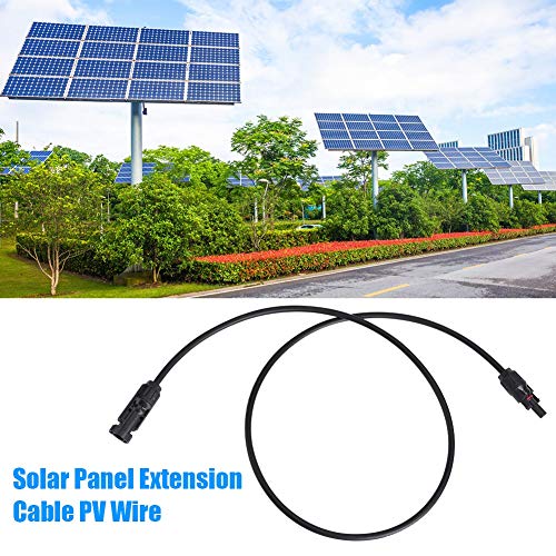 Solar Panel Extension Cable,Solar Panel Connector PV Wire with Male Female Connectors Adapter, Solar Panel Wire Adapter, Solar Extension Cable for Home, Shop and RV Solar Panels (3M-black4MM), So