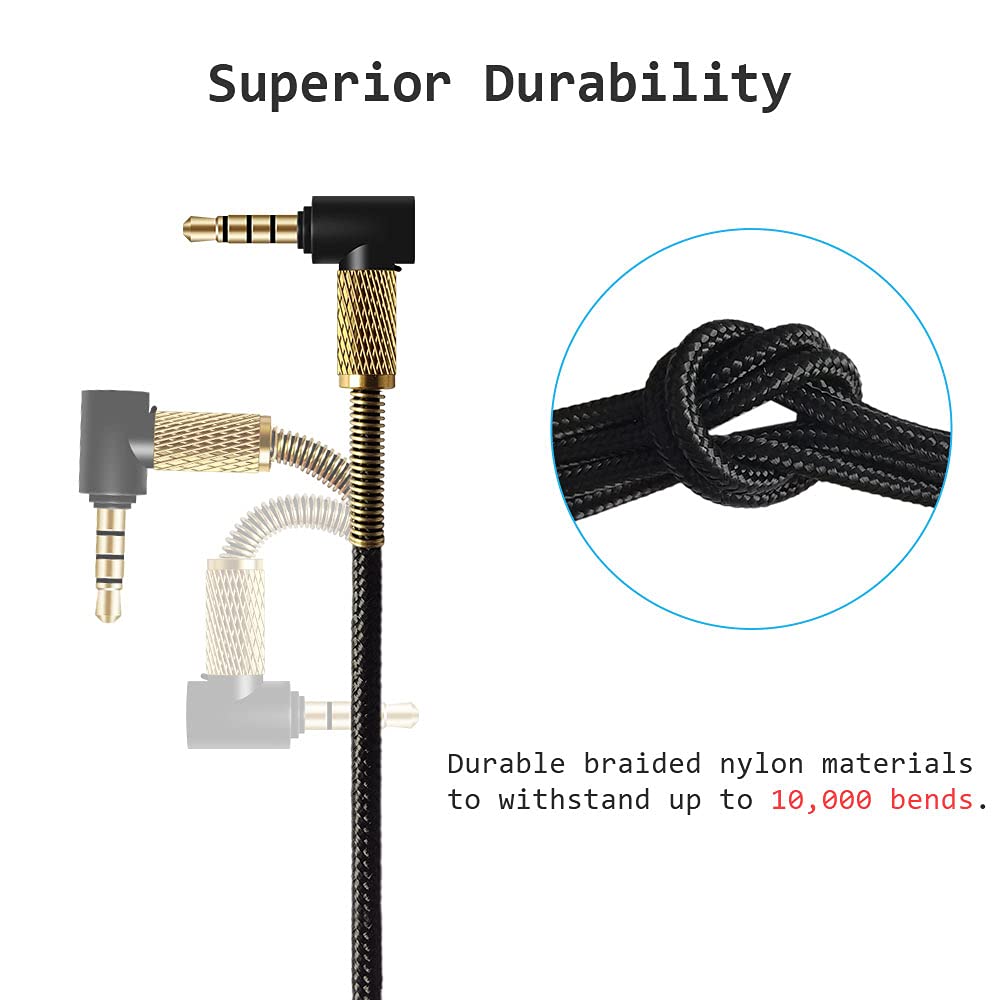 MJKOR Replacement Microphone Cable Compatible with Boss QC35 II, QC35, QC25, QuietComfort 25/35 700 OE2 Headphones, Compatible with Playstation PS4 Xbox One Controller, PC Laptop Tablet Smartphone