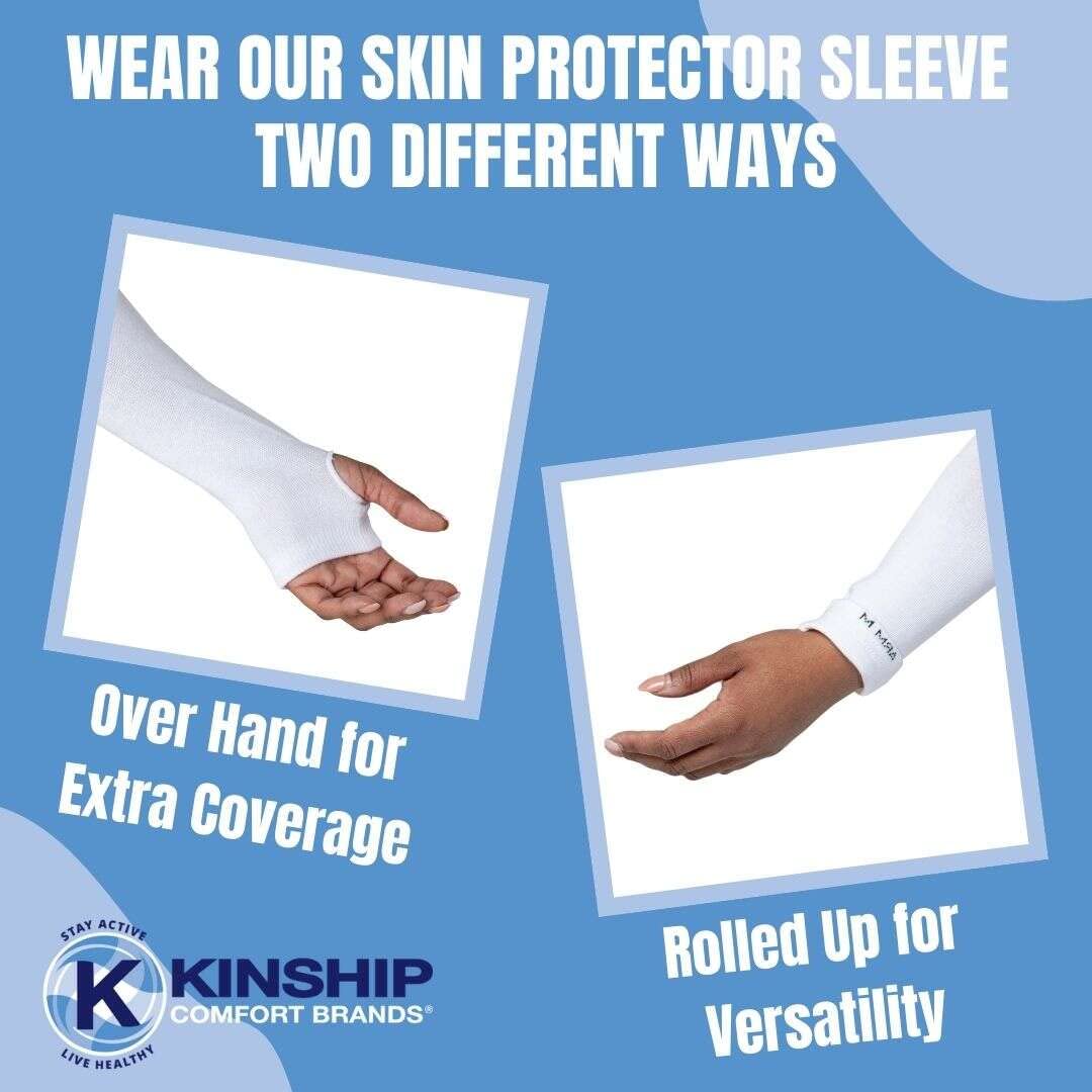 Kinship Comfort Brands Arm Sleeves Skin Protectors safe from Abrasions Bruising Thin Skin Tears & Sun | 6 Pair