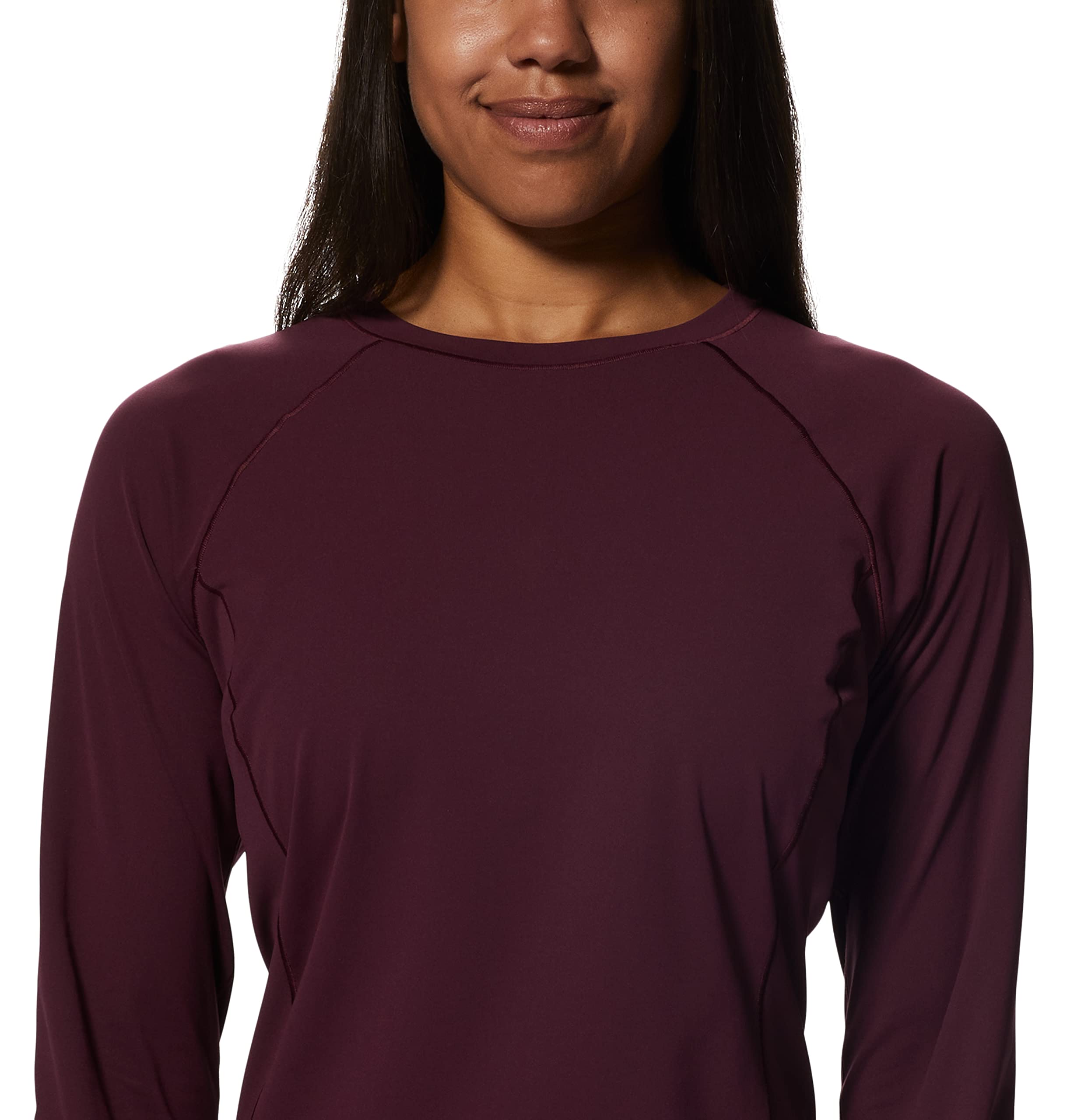 Mountain Hardwear Women's Mountain Stretch Long Sleeve Crew, Cocoa Red, X-Small