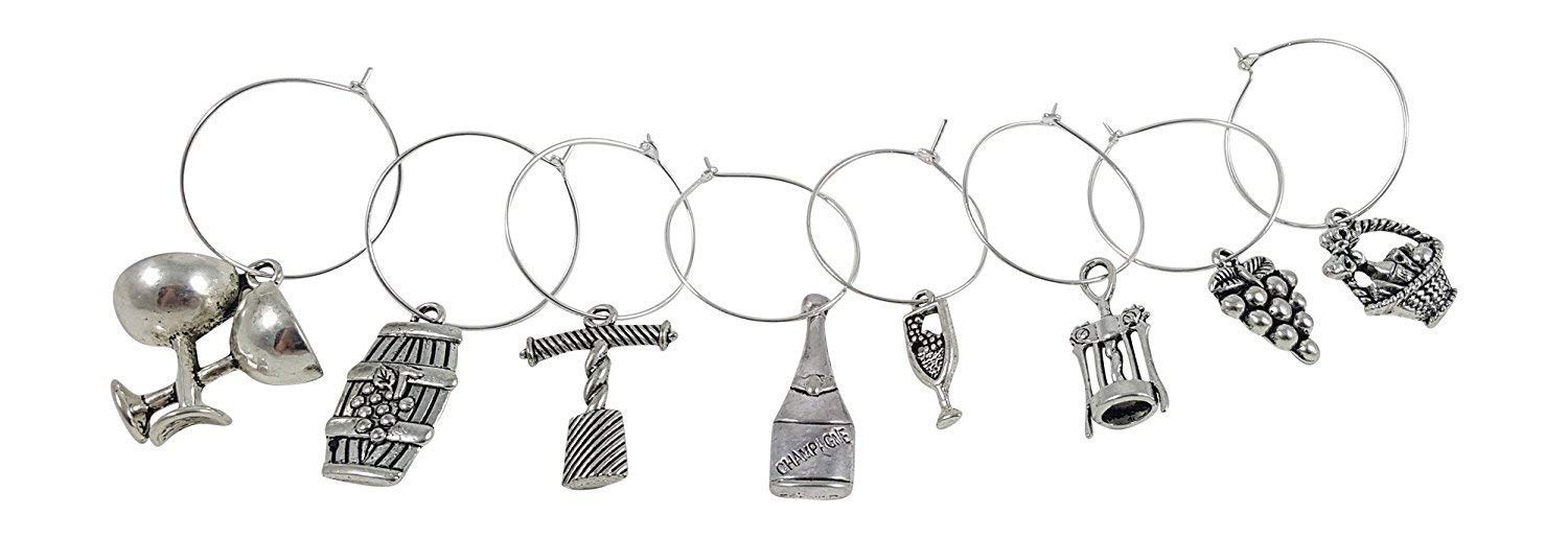 Palm City Products 8 Piece Wine Lovers Themed Charms Set