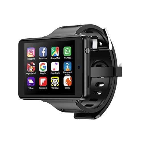 ZUONU 4G Smart Watch Quad Core 4GB+128GB Dual Camera Video Calls Smart Watch Phone 2.8" Large Screen Men Watch 2800mAh Android 8.1 (Color : C, Size : 4GB 128GB)