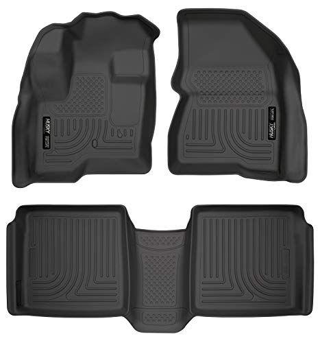Husky Liners Weatherbeater Floor Mats | Fits 2009 - 2019 Ford Flex/Lincoln MKT | Front & 2nd Row, 3-pc Black - 98741