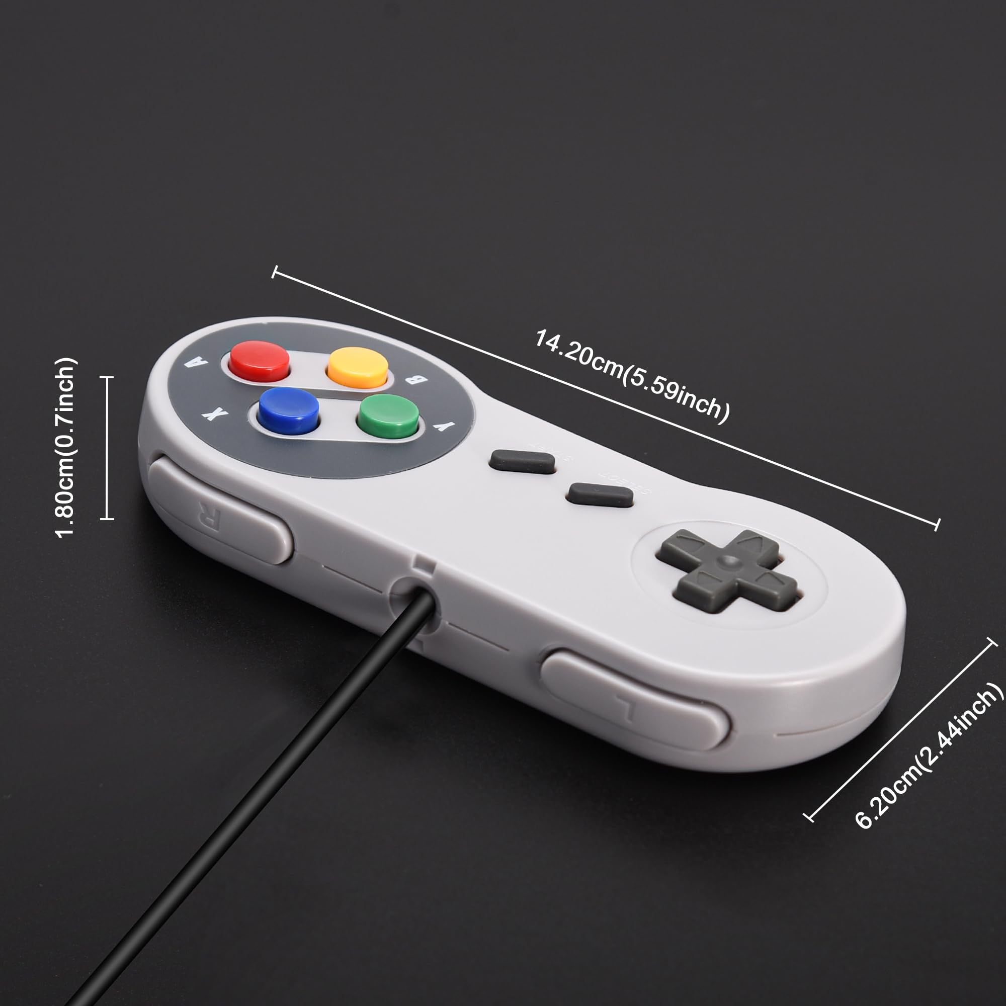 iNNEXT 2.4 GHz Wireless USB SNES Controller for Super Classic Games, Retro USB PC Controller Compatible for Windows PC MAC Linux Genesis Raspberry Pi Retropie Emulator [Plug & Play] [Rechargeable]