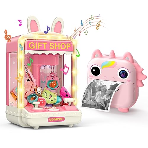 Skirfy Claw Machine for Kids with Lights, Mini Candy Machine Toys for Girls, Boys Arcade Game Machines with Astronaut Toy&Squishies Toys,Vending Machine,Adjustable Sound,Birthday Gifts for Boys Girls