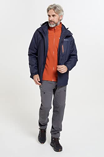 Mountain Warehouse Bracken Extreme 3 in 1 Mens Waterproof Jacket Dark Blue Large
