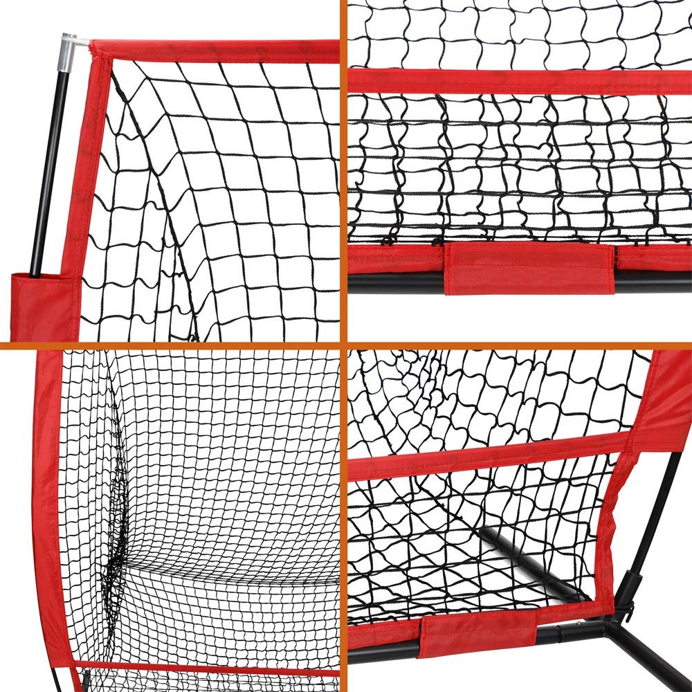 Hype Baseball Training Aids Net Softball Practice W/Bow Frame Bag 7'×7' / 5'×5' (Reddish Black, 5'x5')