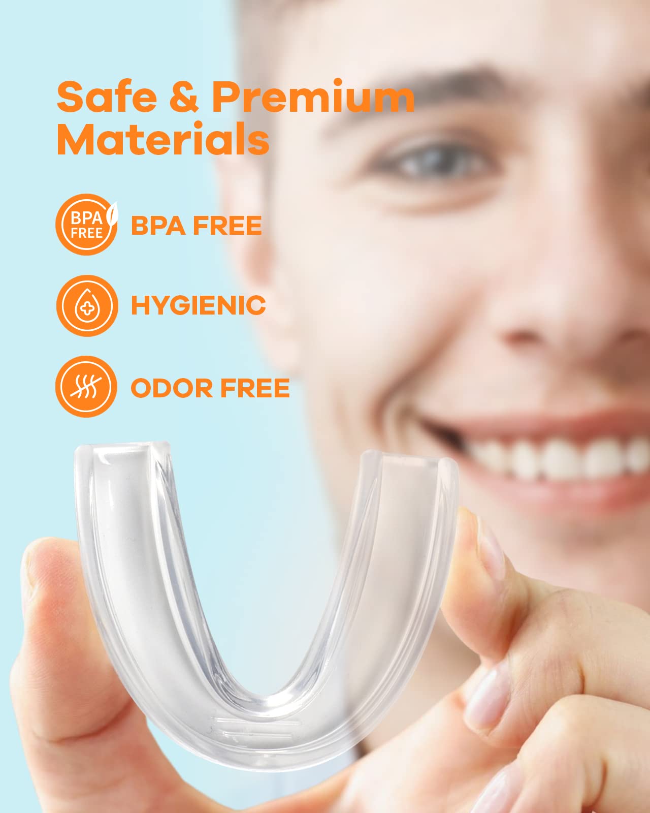 SmileShark Mouth Guard for Clenching Teeth at Night (4 Count), Night Guard for Clenching, Night Guards for Teeth Grinding, Mouth Guard for Grinding Teeth (2 Regular & 2 Heavy Duty)