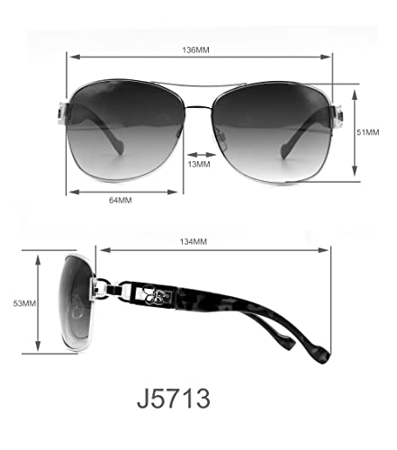 Jessica Simpson J5713 Lavish Women's Rectangular Metal Sunglasses with 100% UV Protection. Glam Gifts for Her, 64 mm, Rose Gold & Nude