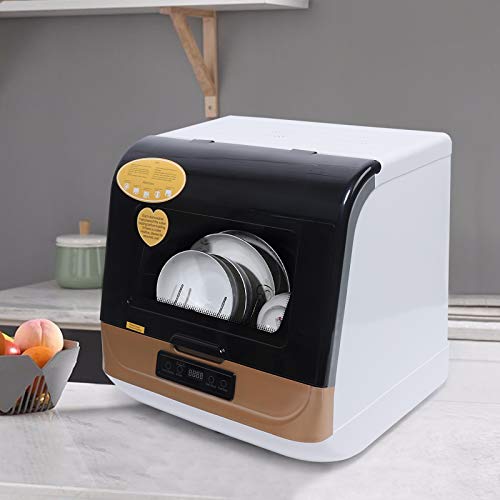 YUNLAIGOTOP 1200W 110V Portable Countertop Dishwasher, 5-Liter Compact Dishwasher, Automatic Dishwasher with 4 Washing Programs+360° Streak-Free Deep Cleaning, Dishwasher for Apartment/Office/Kitchen