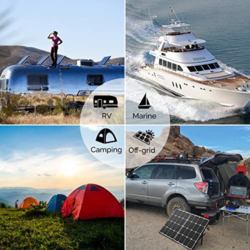 Renogy 100 Watt 12 Volt Portable Solar Panel with Waterproof 20A Charger Controller, Foldable 100W Solar Suitcase with Adjustable Kickstand, Solar Charger for Camping RV Off Grid System Power Station