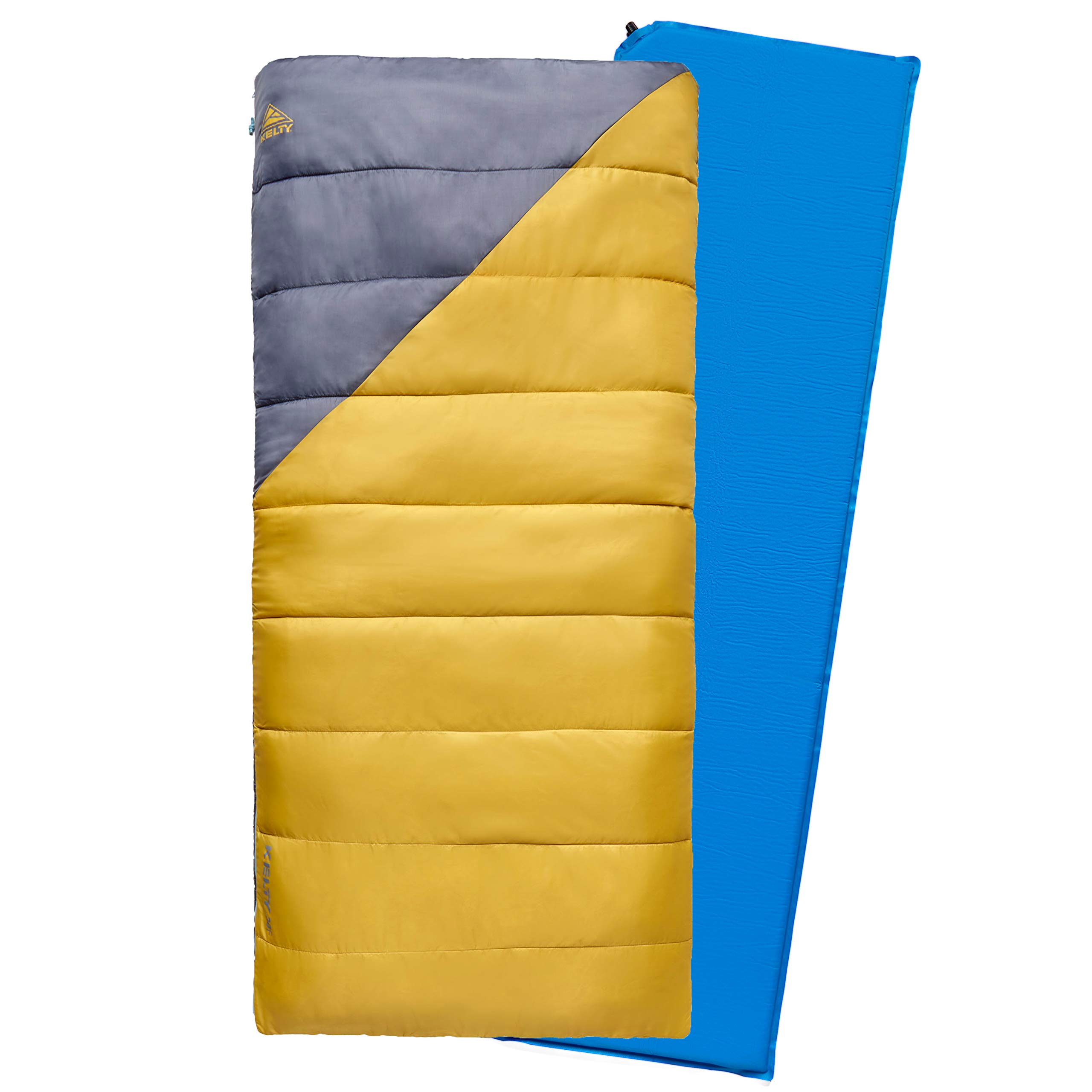 Kelty Campground Kit, Sleeping Bag and Sleeping Pad Set & Combo Includes 40 Degree Fahrenheit Rectangular Sleeping Bag and Self-Inflating Sleeping Pad - Beginner Car Camping Kit