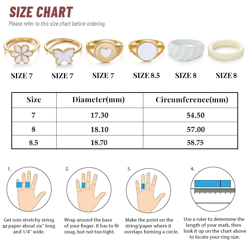 KISS WIFE 24Pcs Gold Knuckle Rings Set for Women, Vintage Stackable Boho Midi Finger Ring Sets, Cute Y2K Aesthetic Rings Pack Trendy Jewelry Gift for Her (6pcs style B)