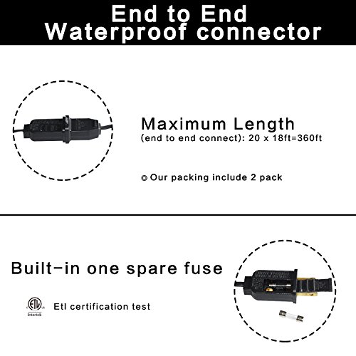 Svater LED Outdoor String Lights 36FT, Patio Lights with 20 Glass Edison Bulbs, Dimmable IP45 Waterproof Outdoor Hanging Globe Lights 2700K Warm White(2 Pack X 18FT)