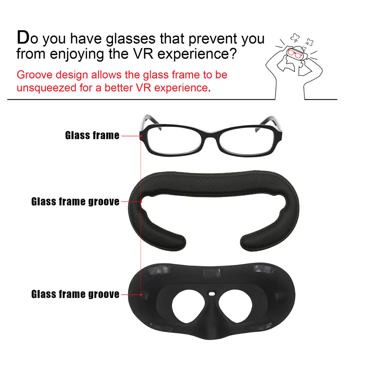 Hurricanes VR Face PU leather Breathable Cover Cotton Bottom Pad Replaceable for Oculus Go Headset VR Accessories
