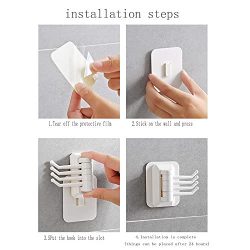 Self Adhesive Hook Multifunctional Wall Hooks, YeLukk 1 Pcs Punch Free Strong Sticky Utility Heavy Duty Hook,Coat Towel Seamless Hook ,Waterproof Hanger for Bathroom,Kitchen,Home (White)