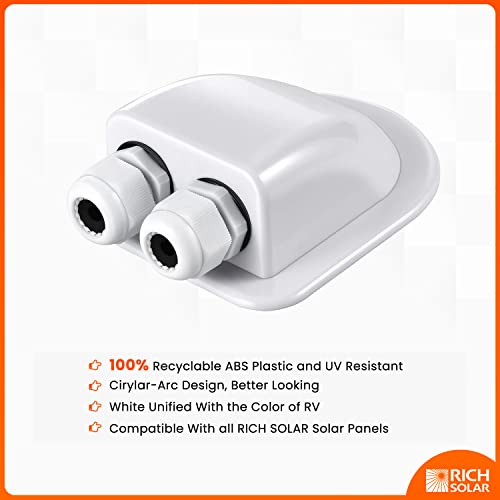 RICH SOLAR Solar Double Cable Entry Gland Box Solar Double Cable Entry Housing for RV Trailer Boat All Cable