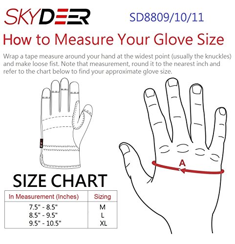 SKYDEER 3-Pairs Pack Durable Leather Work Gloves for Gardening and General Work (SD8810/L)