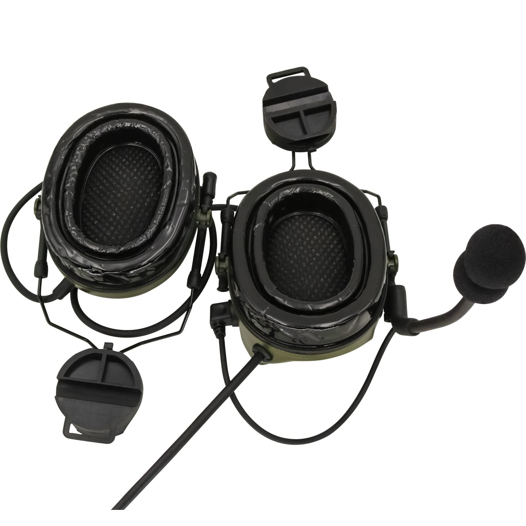 HEARFALCOM Tactical Comta III Headset Helmet ARC Rail Adapter Bracket Version with U94 PTT Adapter Compatible with Baofeng UV-5R, UV-82 Walkie Talkie for Airsoft Sports(FG)
