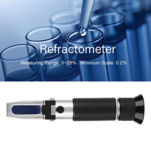 Salinity Refractometer, 1pc Professional 0-28% Accurate Salinometer Refractometer Food Salinity Tester Meter with Automatic Temperature Compensation