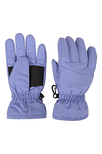Mountain Warehouse Kids Ski Accessory Set - Water-Resistant Gloves, Reversible Beanie, Neck Gaiter Lilac Large