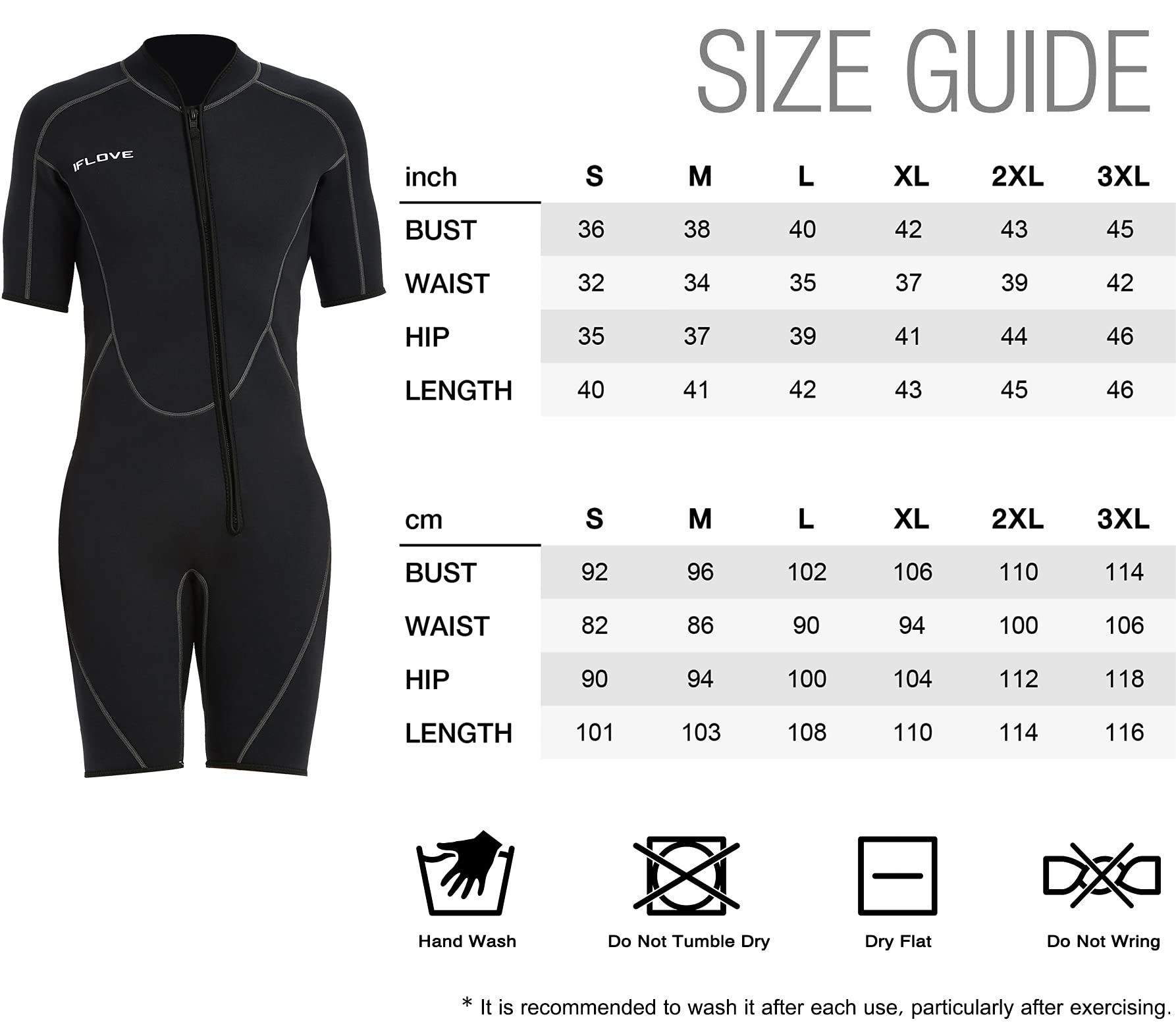 IFLOVE 3mm Shorty Wetsuit for Men Neoprene Diving Suit Front Zip Wetsuit for Diving Snorkeling Surfing, Medium