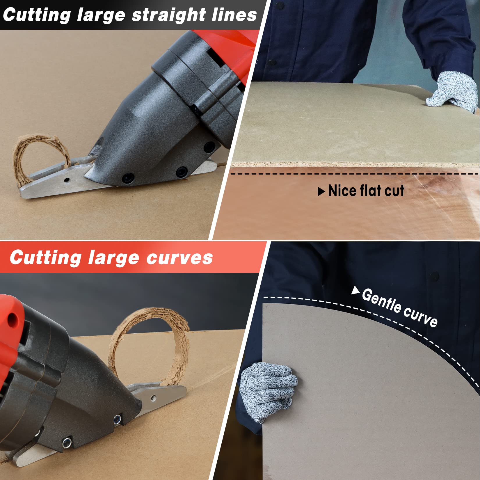 SHALL Electric Fiber Cement Siding Shear, 4.8-Amp Hardie Board Cutter with 360 Degree Swivel Head, Variable Speed & Continuous Cutting, for Cutting Cement Board, Tile Board, Backer board, 2700 SPM