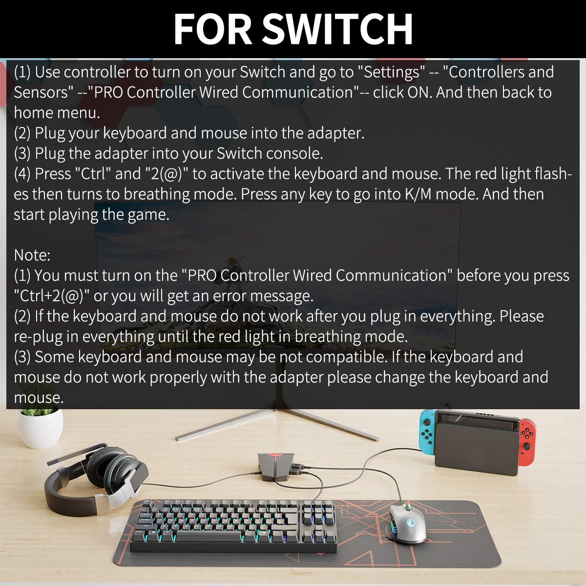 IFYOO KMAX2 Game Console Keyboard and Mouse Adapter Converter for PS4 / Xbox One/Switch - Compatible with Fortnitee/PUBG/Rainbow Six Siege and Other Shooting Games