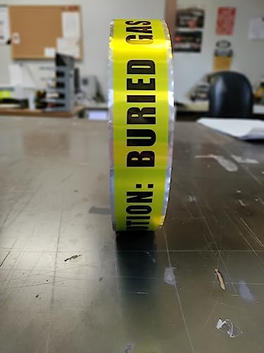 Swanson Tool Co DETY21005 2 inch by 1000 Foot 5 Mil Detectable Safety Tape"Caution Buried Gas Line Below" Yellow with Black Print
