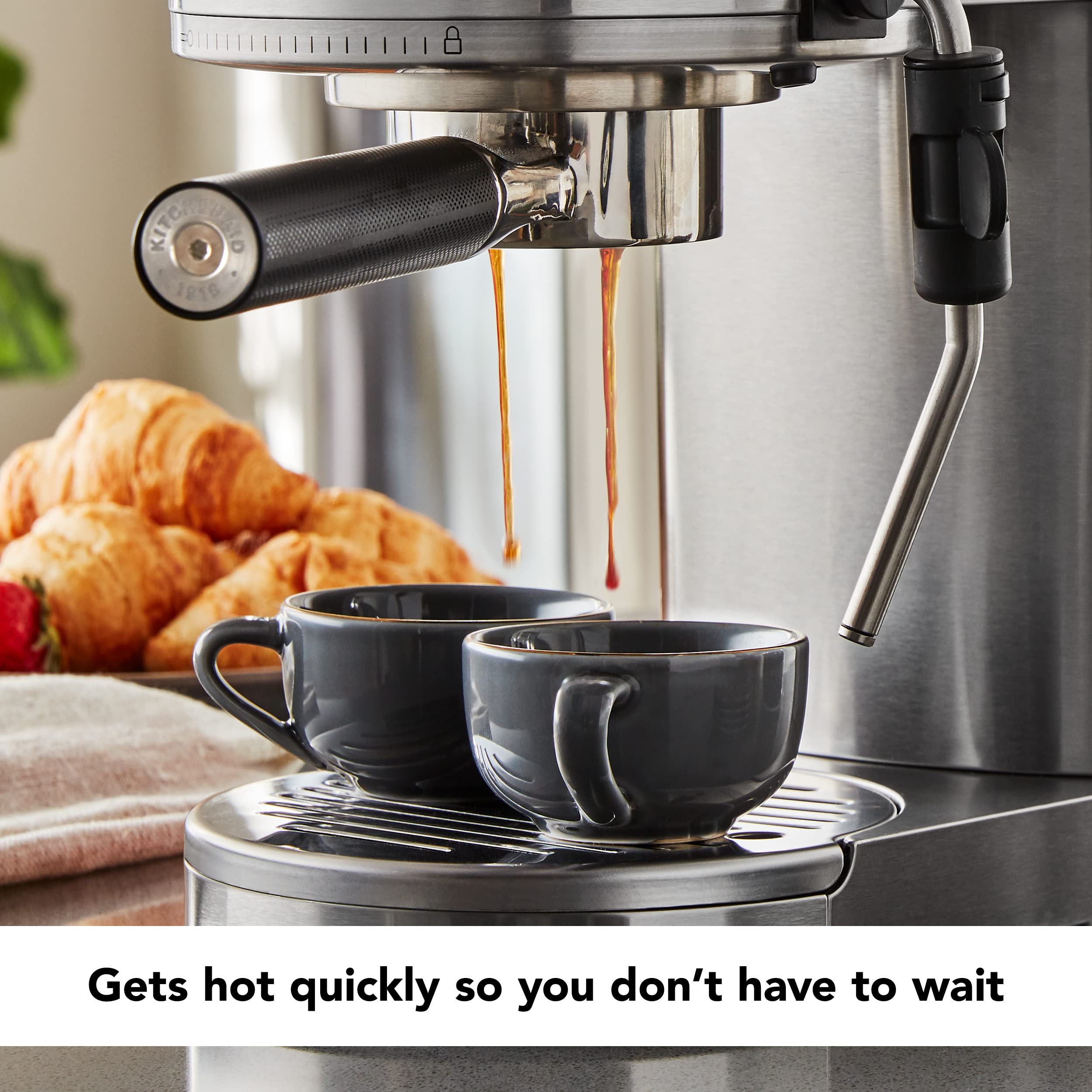 KitchenAid Metal Semi-Automatic Espresso Machine - KES6503, Brushed Stainless Steel, 1.4 Liters